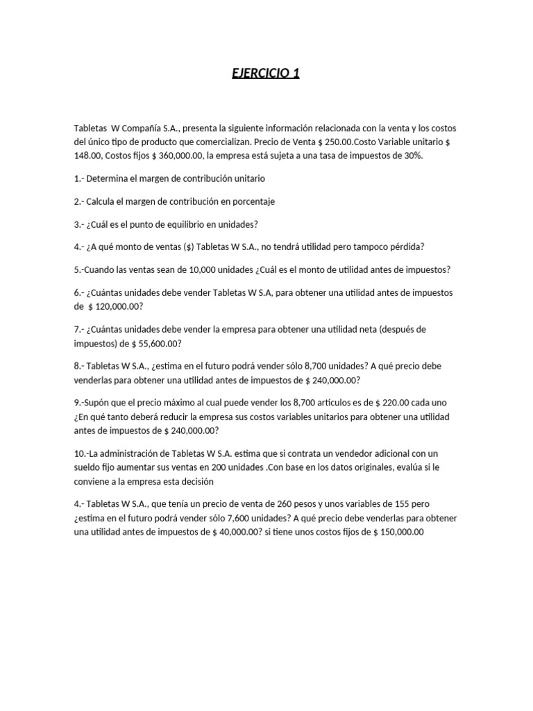 Ejer 1 y 2 Reforzamiento Sis de Costos | PDF | Precios | Economias