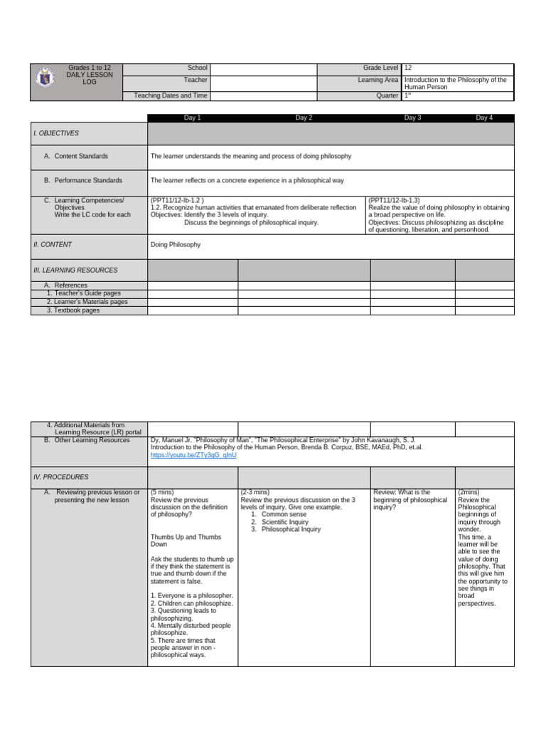 Week B - Philosophical Inquiry | PDF | Learning | Cognition