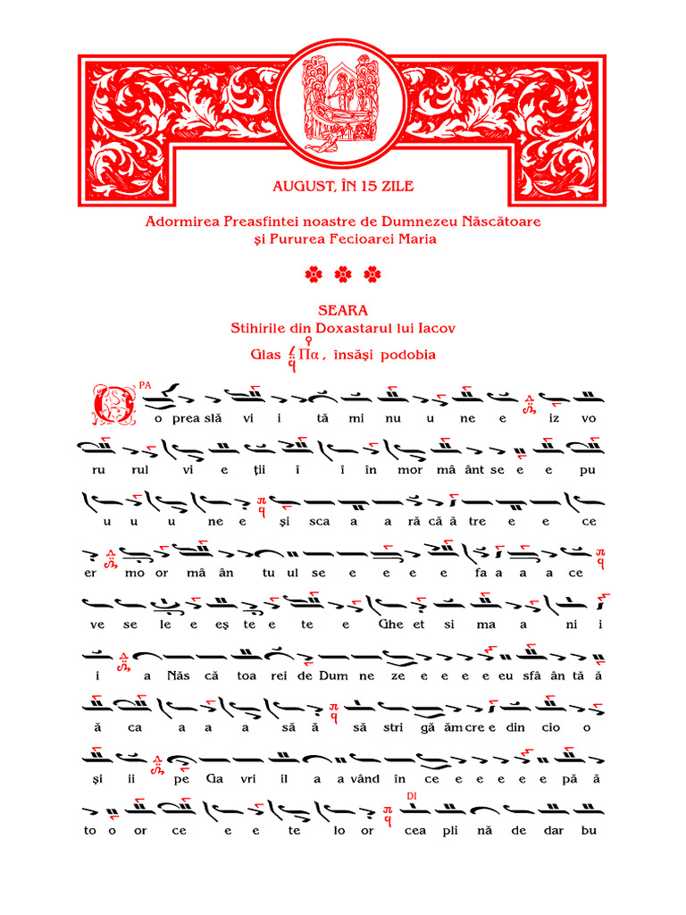 Noul Doxastar, Adormirea Maicii Domnului | PDF