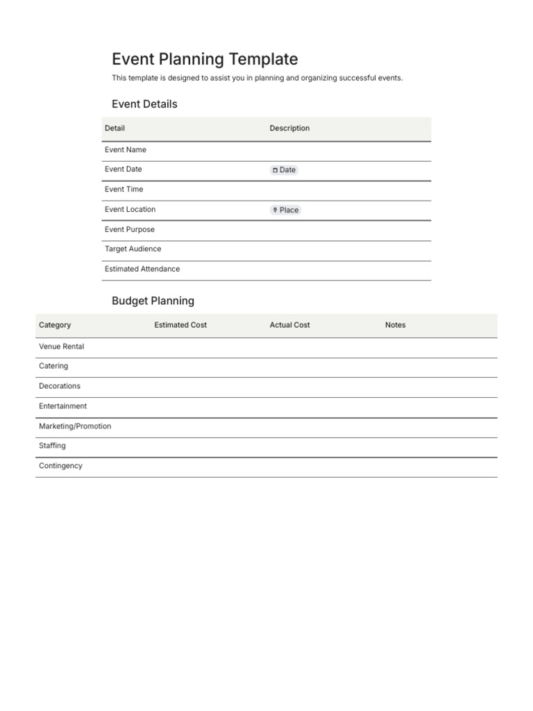 Event Planning Template Guide | PDF | Business