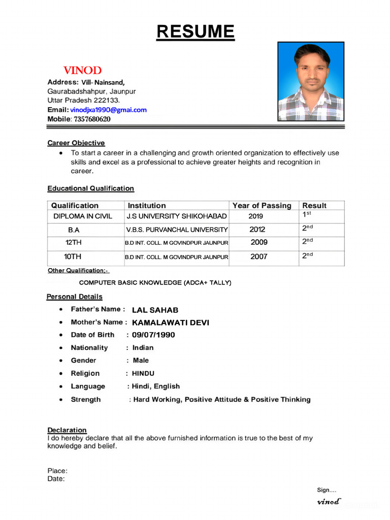Vinod Resume | PDF