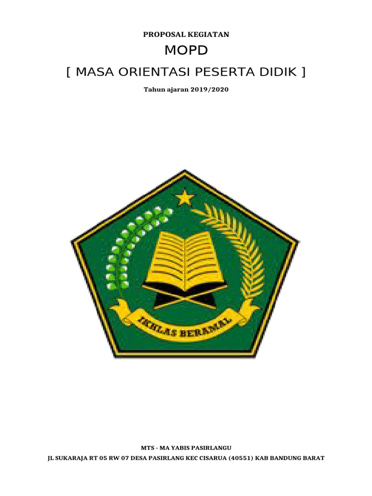 Proposal MOPD MTS MA Yabis 2019-2020 | PDF