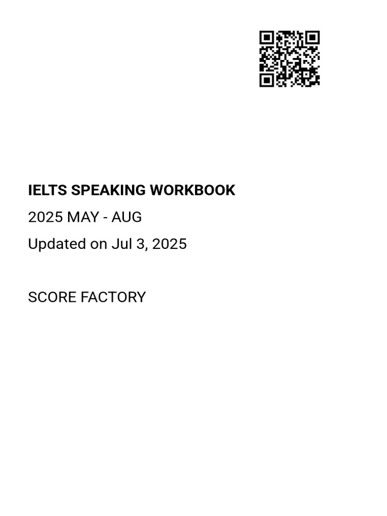 IELTS Speaking Workbook 2025 Guide | PDF | Vocabulary | All Rights Reserved