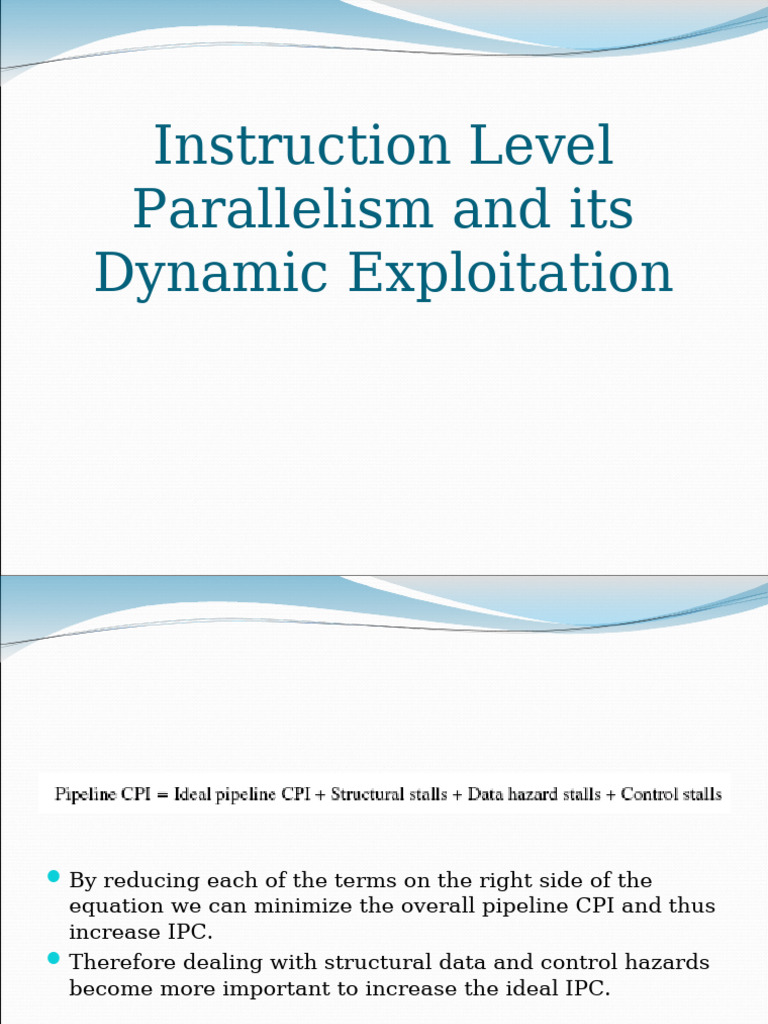 Instruction Level Parallelism and Its Dynamic Exploitation | PDF ...