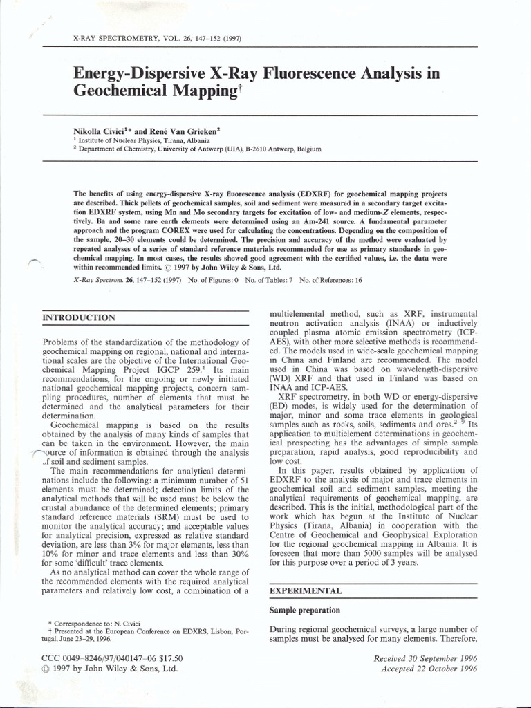 Energy Dispersive X Ray Fluorescence Ana | PDF
