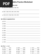 L2 - Numbers Up To 1000 - Home Practice Worksheet | PDF