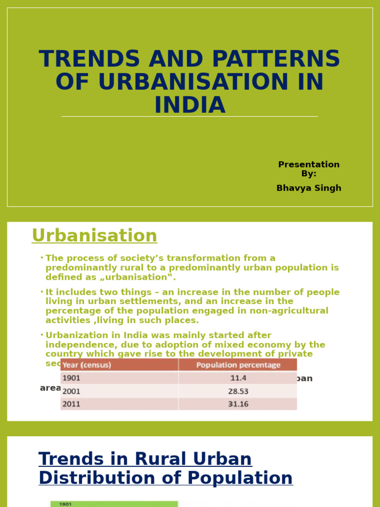 Urbanization Trends in India: 2001-2011 | PDF | Urbanization ...