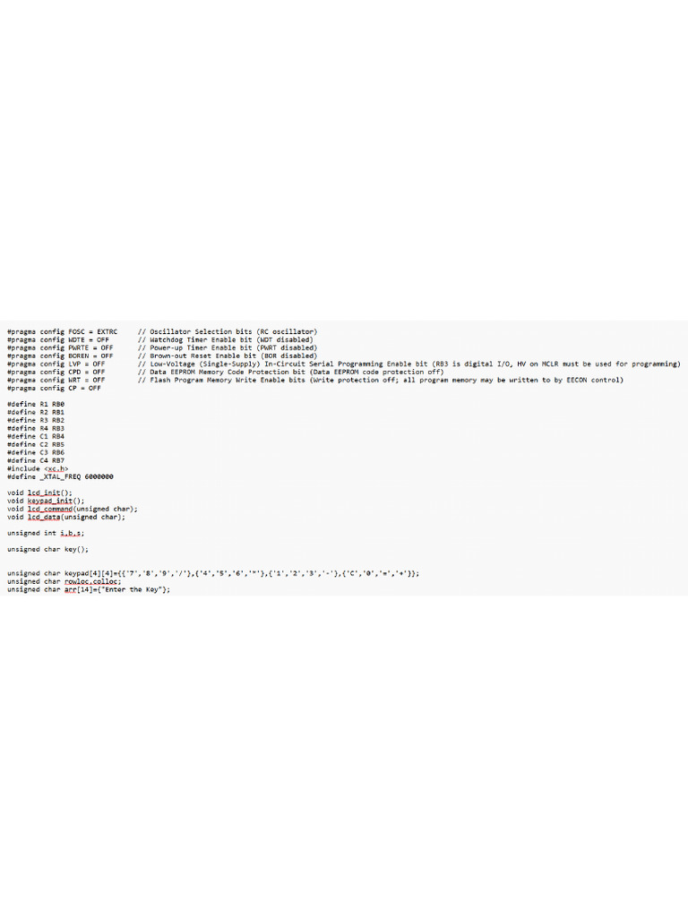 4x4 Matrix Keypad With Lcd | PDF