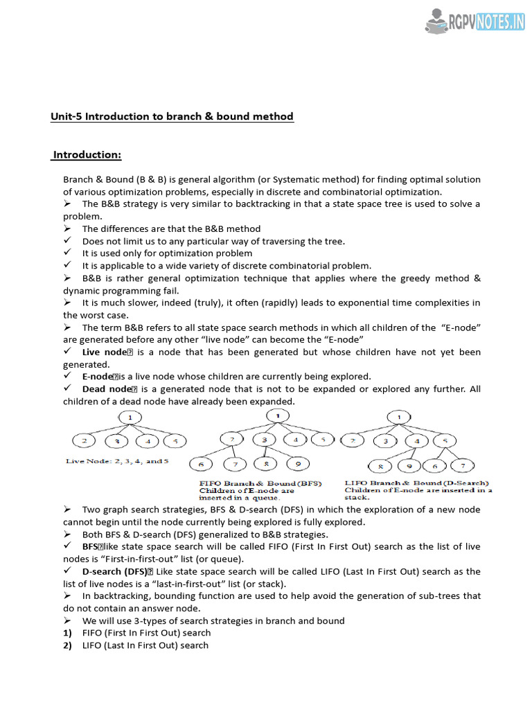 Branch and Bound Method Overview | PDF | Time Complexity | Vertex ...