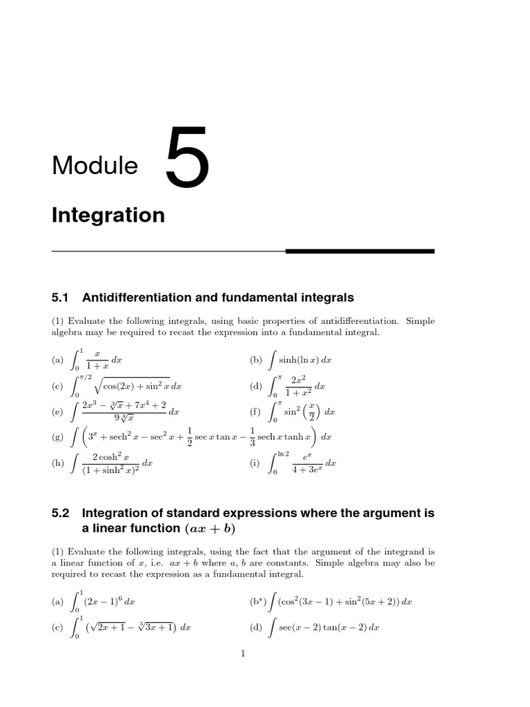 Integration Techniques and Applications | PDF | Trigonometric Functions ...