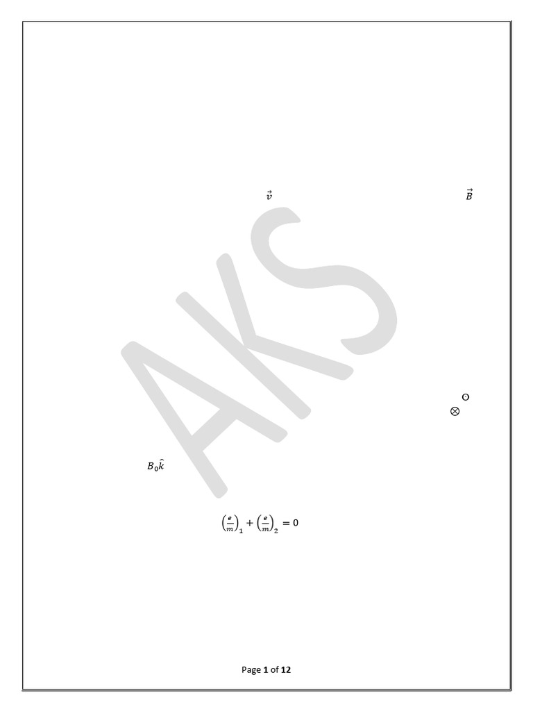 Class - Moving Charges and Magnitism | PDF | Magnetic Field | Force