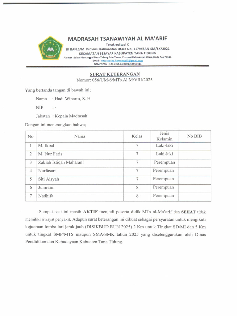 SRT Rekom Lomba Maraton Fix | PDF