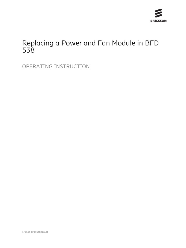 Ericsson - Fan Module in BFD 538 | PDF | Electrostatic Discharge