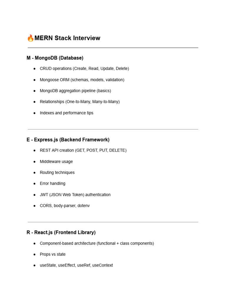 ?MERN Stack Interview | PDF