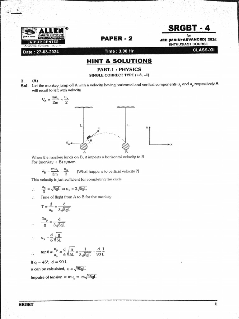 SRG Part Test 2 Sol | PDF