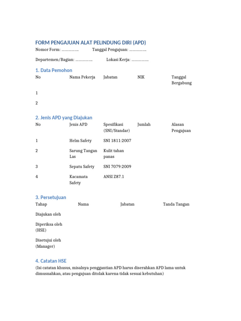 Form_Pengajuan_APD | PDF