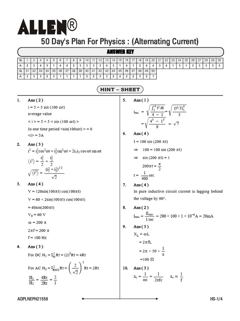AC Circuit Formula Sheet | PDF | Electric Power | Telecommunications ...