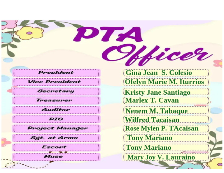 Pta Officers | PDF