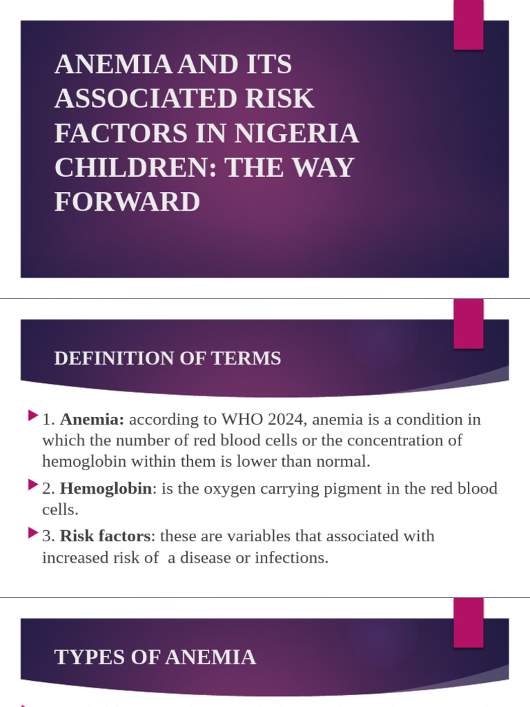 Anemia Risk Factors in Nigerian Children | PDF | Anemia | Diseases And ...