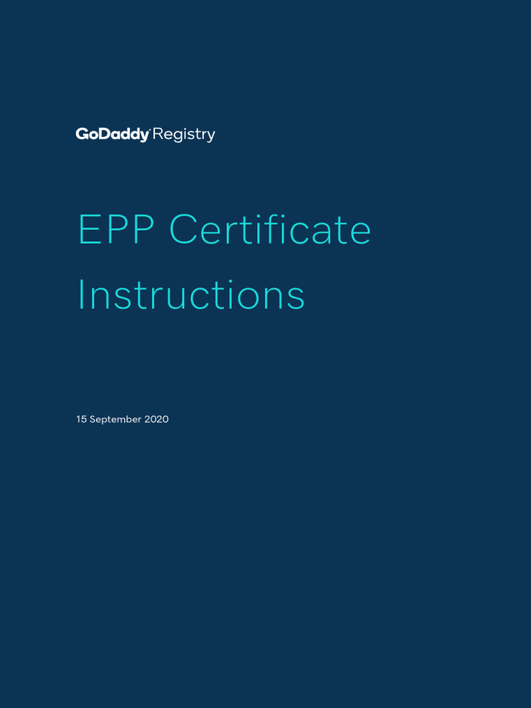 EPP Certificate Setup Guide for Registrars | PDF | Command Line ...