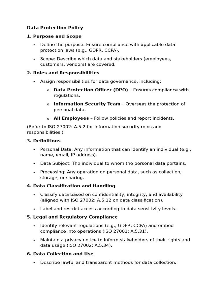 Data Protection Compliance Policy | PDF | Regulatory Compliance ...
