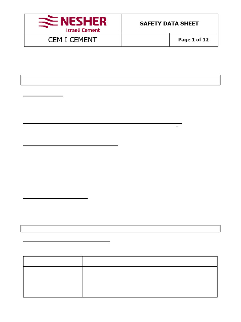 663c9a31d26b53b37428023c - CEM I EU SDS 11th October 2021 | PDF ...