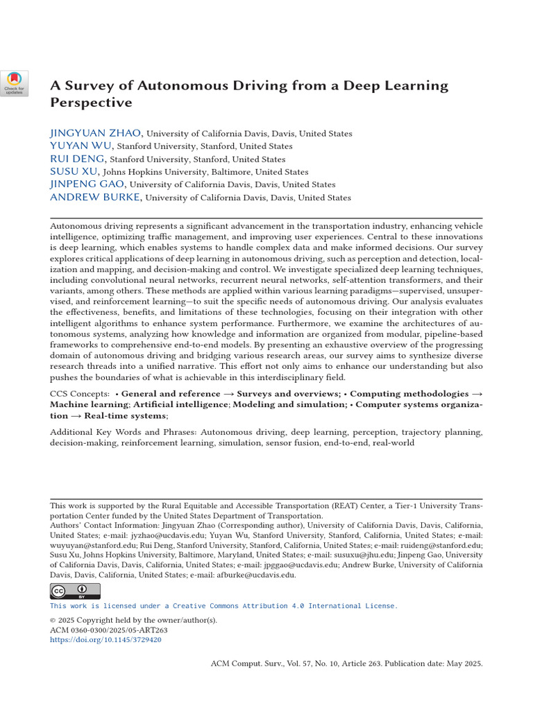 Deep Learning in Autonomous Driving Survey | PDF | Deep Learning ...
