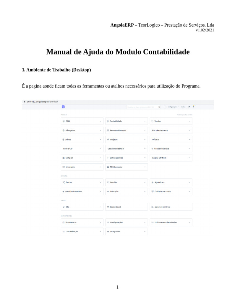 Manual Modulo de Conta ERP NEXT V1 | PDF | Imposto sobre Valor Agregado ...