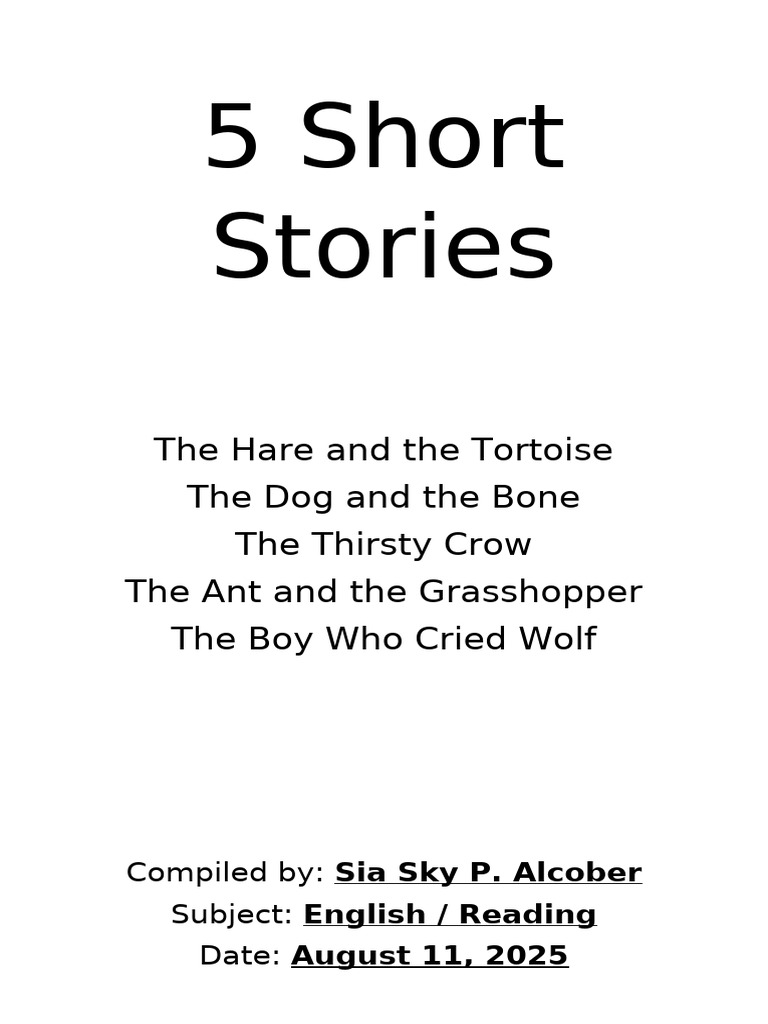 Kids' Stories by Sia Sky P. Alcober | PDF