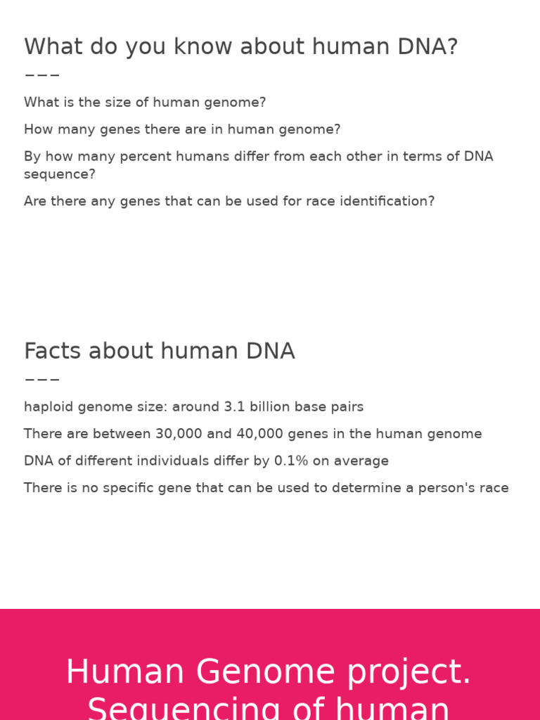 Overview of Human DNA and Genome Project | PDF | Dna Sequencing | Genome