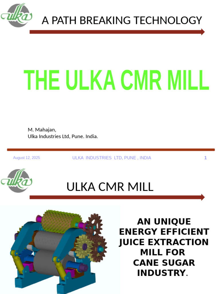 Ulka CMR Mill: Energy Efficient Solution | PDF | Sugarcane