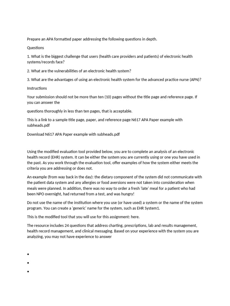 Prepare An APA Formatted Paper Addressing The Following Questions in ...