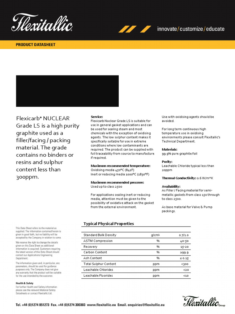 Flexicarb Nuclear Grade LS | PDF | Mechanical Engineering | Chemical ...