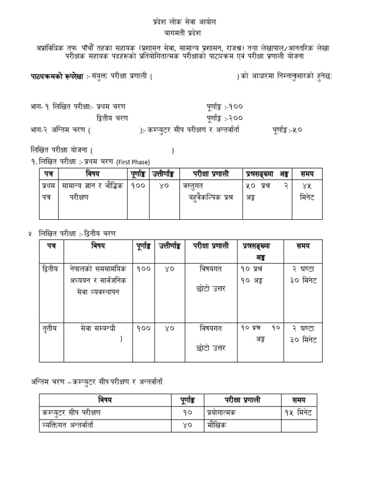 Bagmati 5th Level Syllabus | PDF
