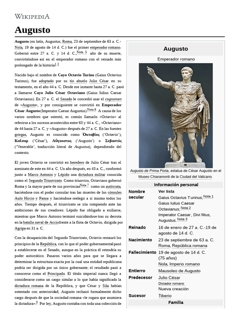Cayo Julio César Augusto: Primer Emperador | PDF | Augusto | Mark Antony