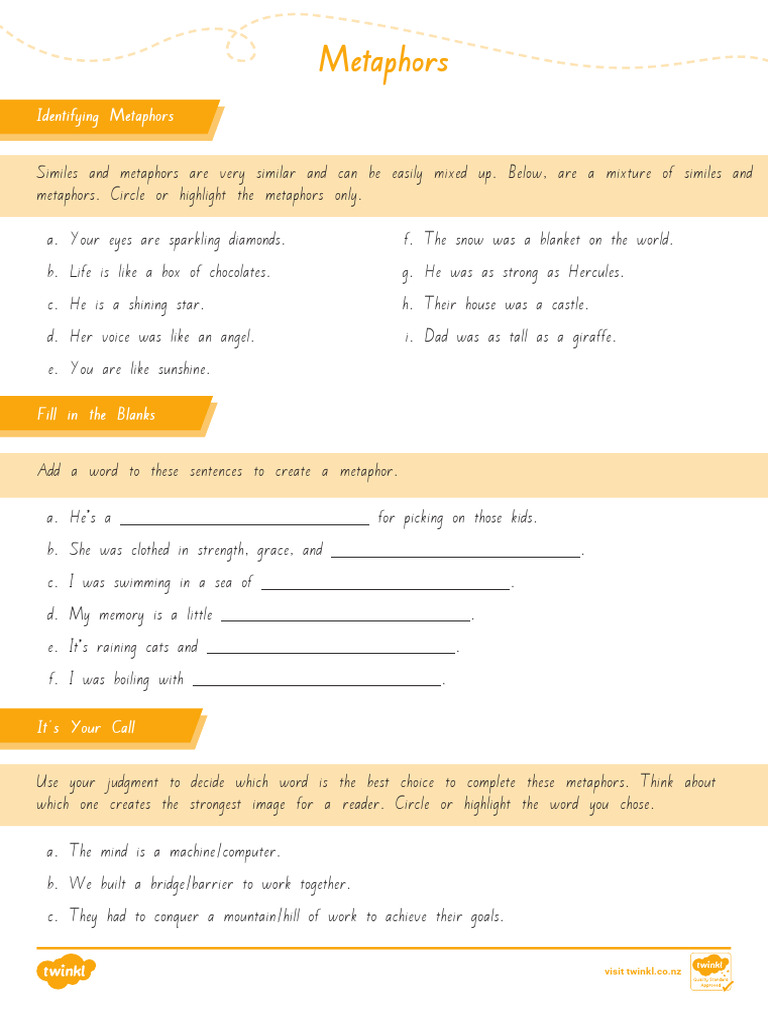 Figurative Language Booklet | PDF | Metaphor | Idiom