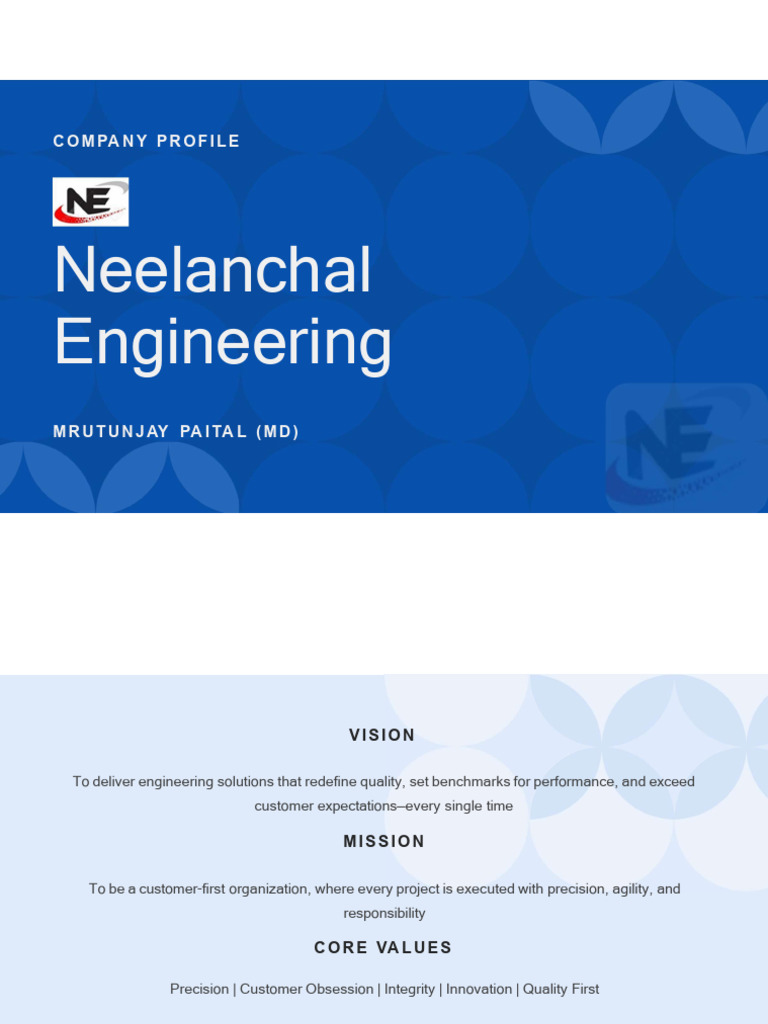 Neelanchal Engineering Company Profile | PDF