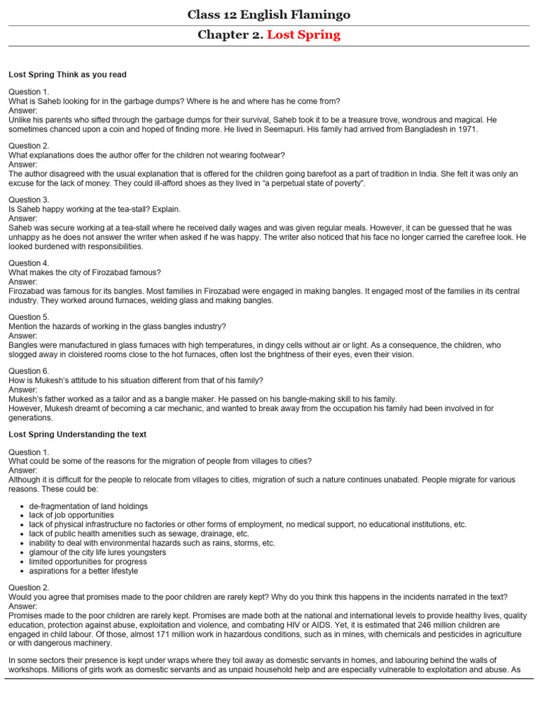 Chapter 2 -- Lost Spring | PDF | Metaphor | Domestic Worker