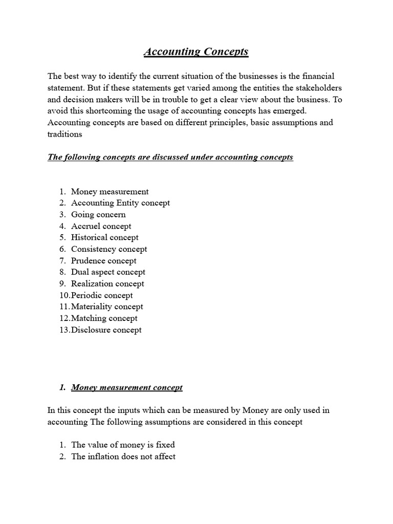 Accounting Concepts | PDF | Historical Cost | Debits And Credits