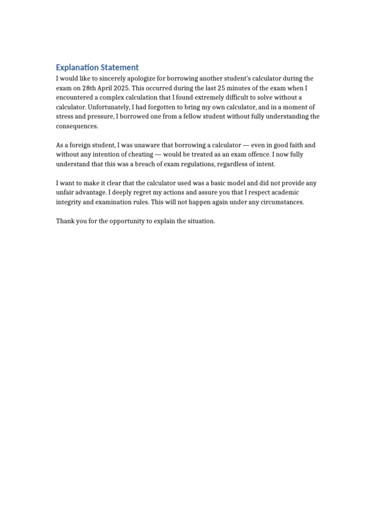 Explanation Statement | PDF