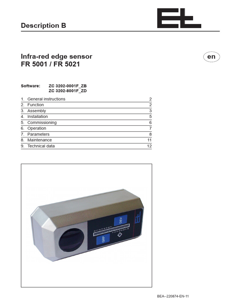 Erhardt+Leimer - EPC Sensor - FR5021 | PDF | Sensor | Light Emitting Diode