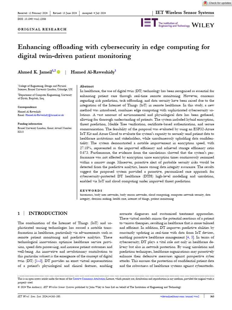 Enhancing Offloading With Cybersecurity in Edge Computing For Digital | PDF | Internet Of Things ...