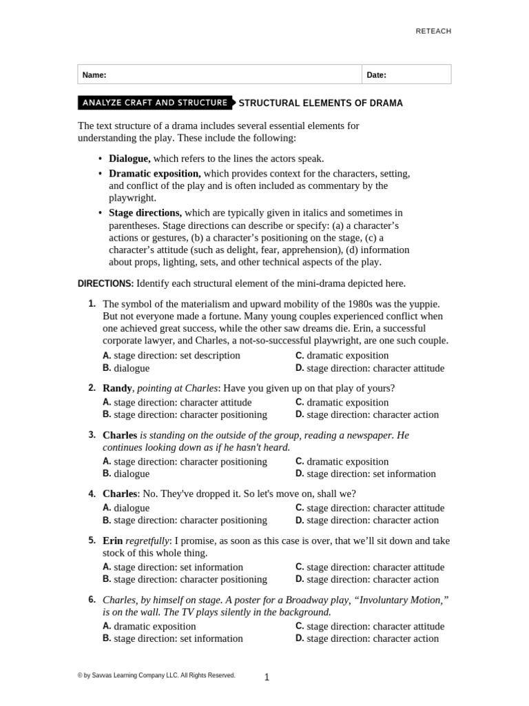 Structural Elements of Drama (RP) | PDF