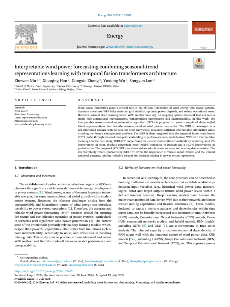 Interpretable Wind Power Forecasting Model | PDF | Time Series ...