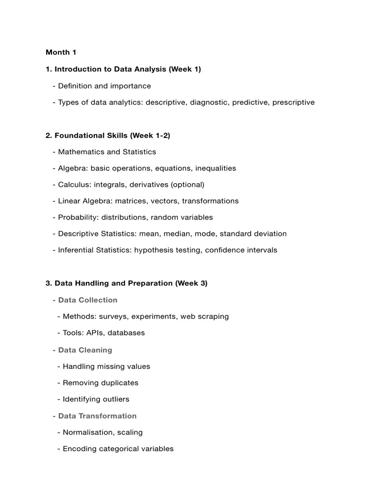 Syllabus Data Analysis and Visualisation | PDF