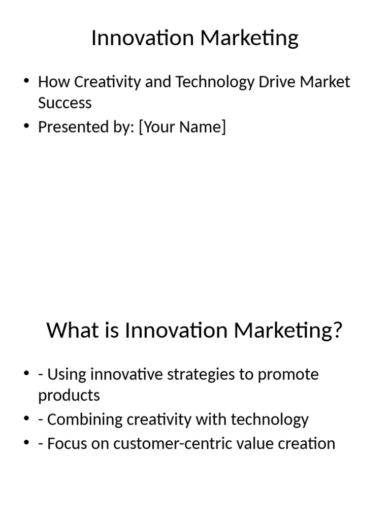 Innovation Marketing Strategies Explained | PDF