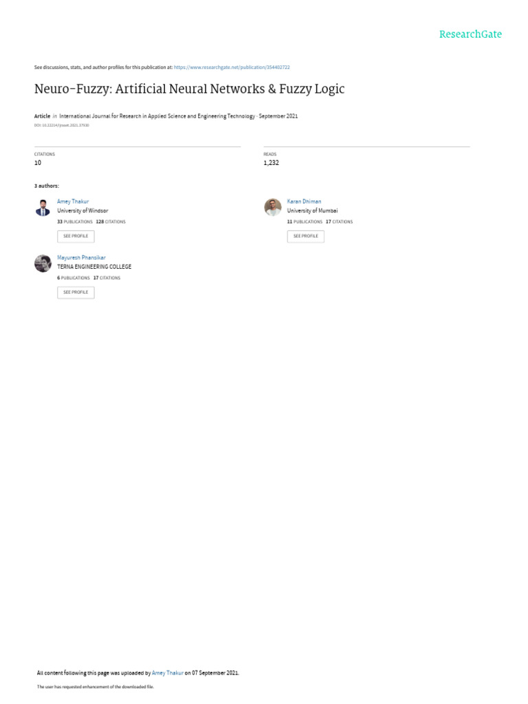 Neuro Fuzzy ArtificialNeuralNetworksFuzzyLogic | PDF | Fuzzy Logic | Function (Mathematics)