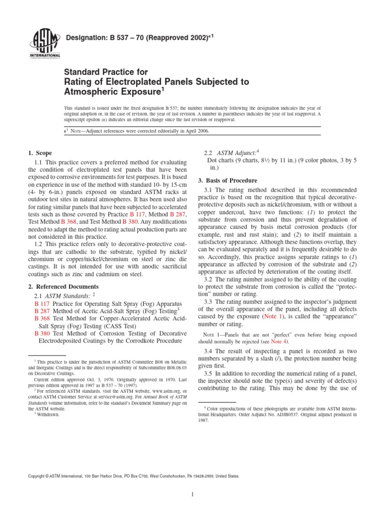 ASTM B 537 70 (Reapproved 2002) E1 | PDF | Corrosion | Metallurgy