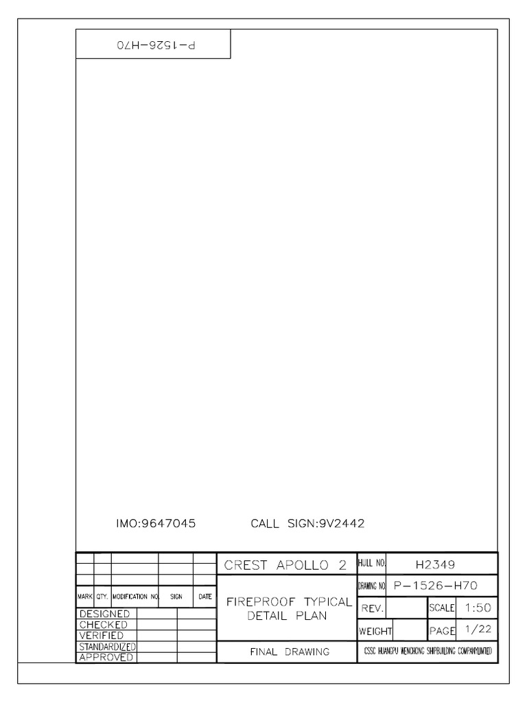P 1526 h70 Fireproof Typical Detail Plan (A4) | PDF