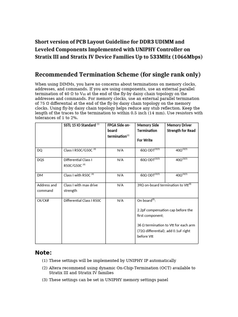 Ddr3 Uniphy Layout Guideline | PDF | Network Topology | Computer Architecture